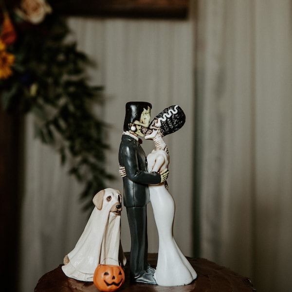 Pins & Bones Frankenstein and Bride Figurine, Hand Detailed ...