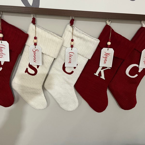 Personalized Christmas Stocking Tags, Custom Christmas Stocking Tag ...