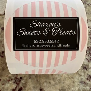 100 X Custom Roll Circle Labels. Your Own Design is Printed 100 Bulk ...