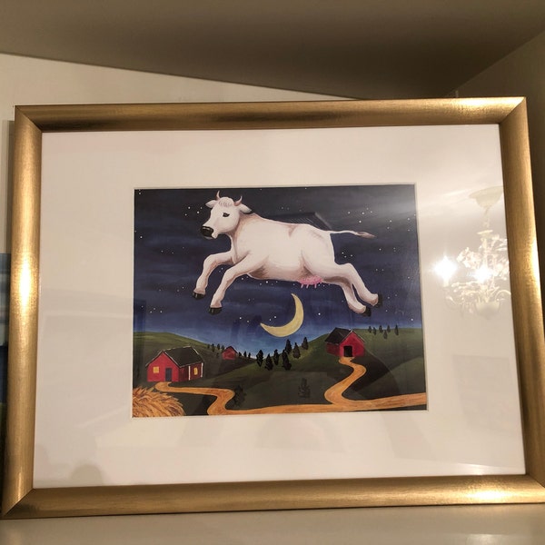 Goodnight Moon Set of Art Prints, Cow Jumping Over the Moon, Three ...