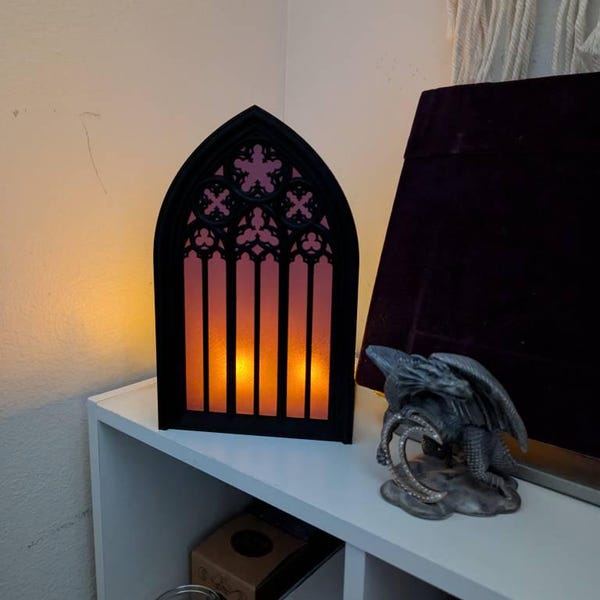 Gothic Cathedral Window Book Nook With Lights - 1 Large - Etsy