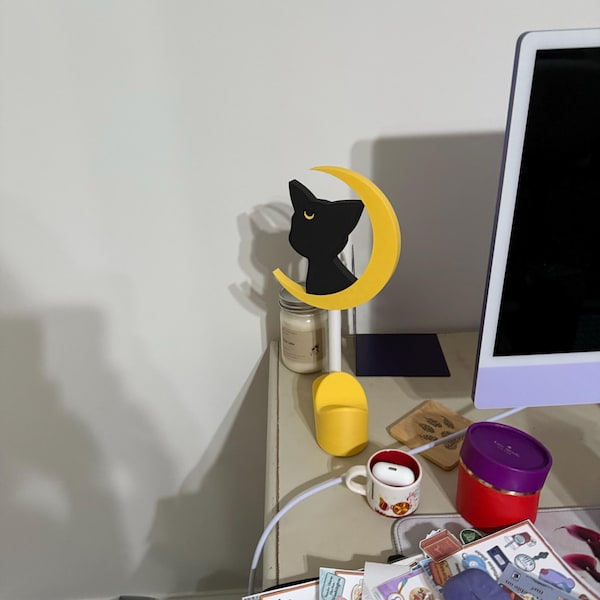 Sailor Moon Luna Cat Headphone Stand & Controller Stand, Moon Desk ...