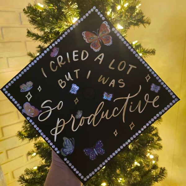 1 Peter 1:6 Graduation Cap Vinyl Decal, Handlettered Modern Calligraphy ...