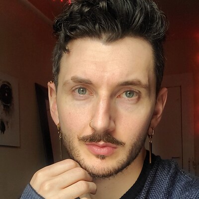 RED THUNDERBOLT, Single Stainless Steel Hoop Earring, Mens Dangle ...