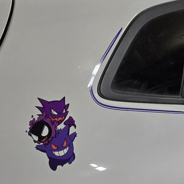 Gastly Haunter Gengar Car Decal: Waterproof Gen 1 Ghost Family Sticker ...
