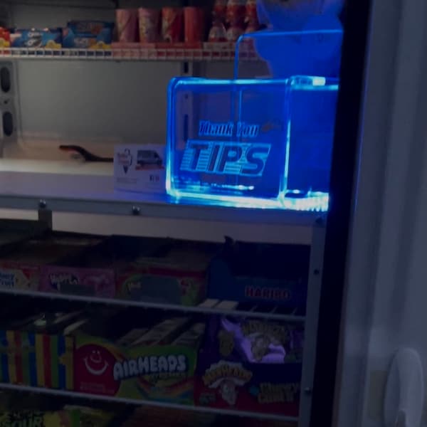 LED Glowing Tip Box- Scanline Font- Tip Jar -LED Tip Jar -lighted Tip ...