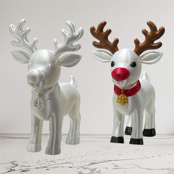 Cute Reindeer Figurine STL File | 3D Printable Christmas Deer Model ...