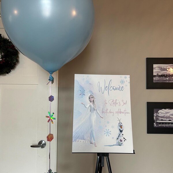 Editable Frozen Birthday Welcome Sign Template, Princess Elsa Girl ...