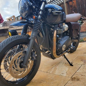 Triumph Bonneville Scrambler Leather Tank Belt Cafe Racer and Scrambler ...