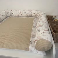 Pink Changing Mat in Fabric, Changing Pad With Accessory Baskets, Baby ...