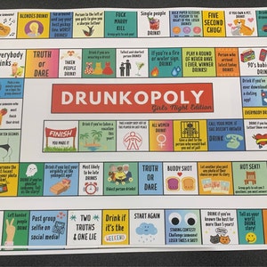 CUSTOM Drunkopoly Board Game for Bachelorette Party Game - Etsy