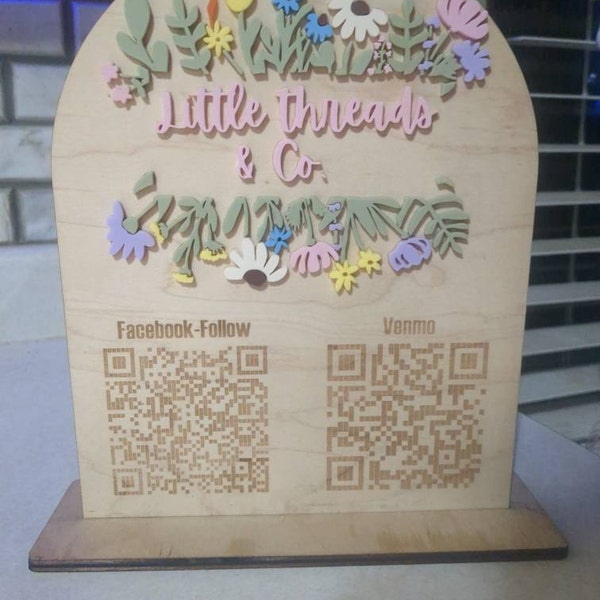 Arched QR Code Business & Social Media Sign | Custom Logo Sign ...