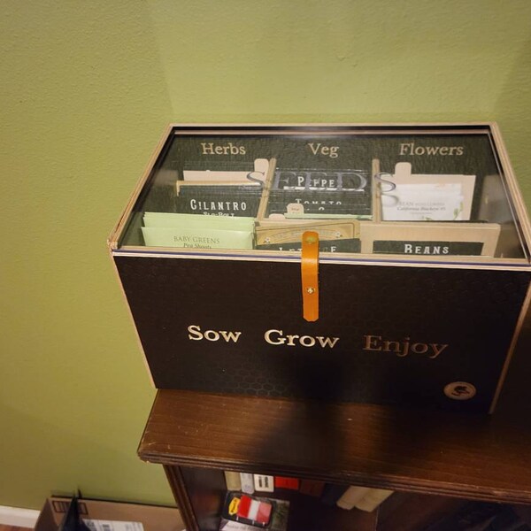 Seed Organiser, Seed Box & Organiser Gift Set, Seed Storage Box ...