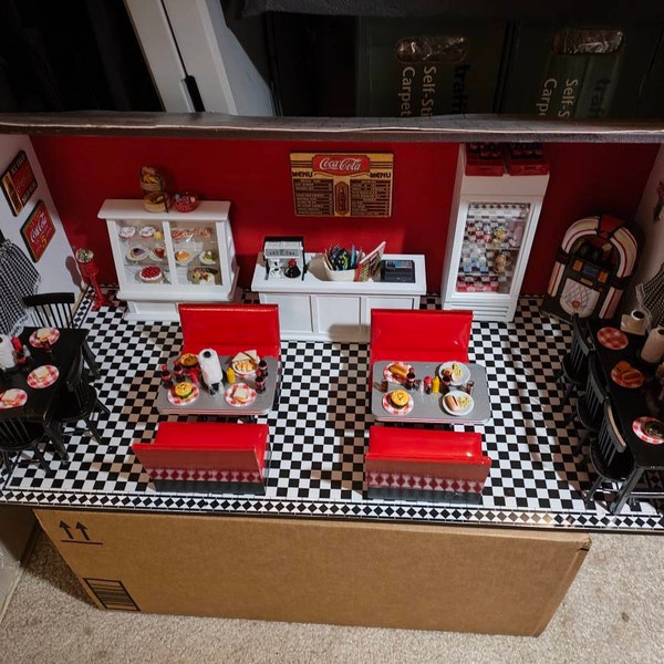 Miniature Diner Menu Board Wall Sign, Retro Style, 1:12 Scale Kitchen ...