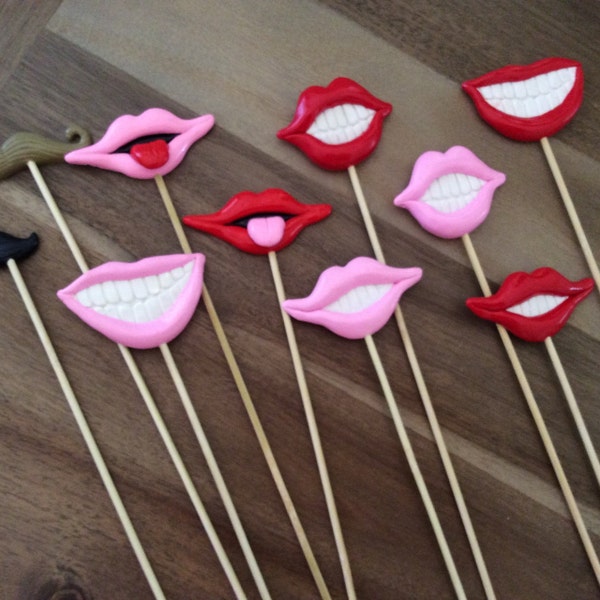 8pcs Plastic Funny Lips Photobooth Props, Photo Props, Wedding Props ...