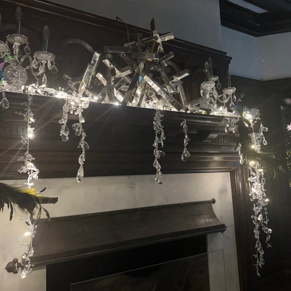 6' Acrylic Crystal Ice Garland PLUG-IN String Light Centerpiece Party ...