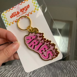 Aries Zodiac Keychain - Etsy