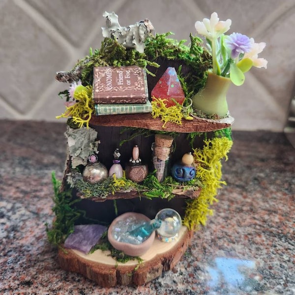 Fairy Bookshelf, Fairy Garden Accessories, Fairy Garden Book Shelf ...
