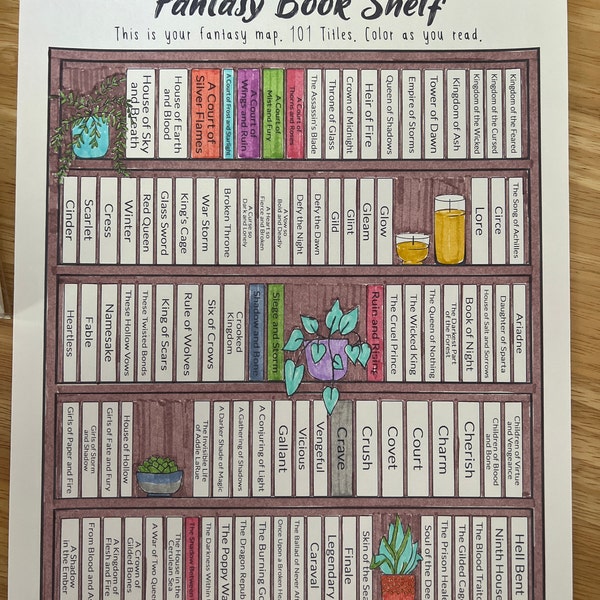 Fantasy Bookshelf #1, Digital, Book Map, Bookshelf, Bookish Goodies ...