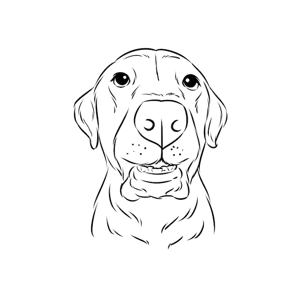 Custom Dog Outline, Dog Portrait INK, Pet Tattoo Commission, Line Art ...