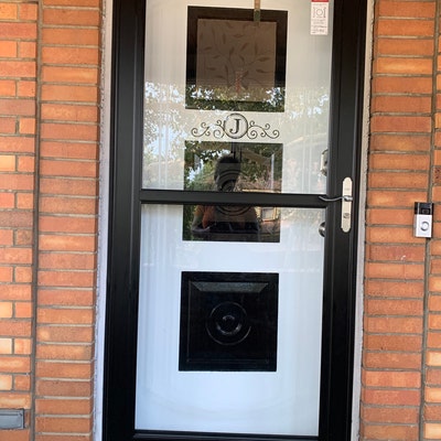 Monogram Door Decal Vinyl Decal for Front Door Porch Curb Appeal Scroll ...