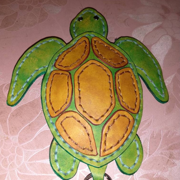 Sea Turtle Leather Bag Charm Pattern and Illustrated Tutorial - Etsy