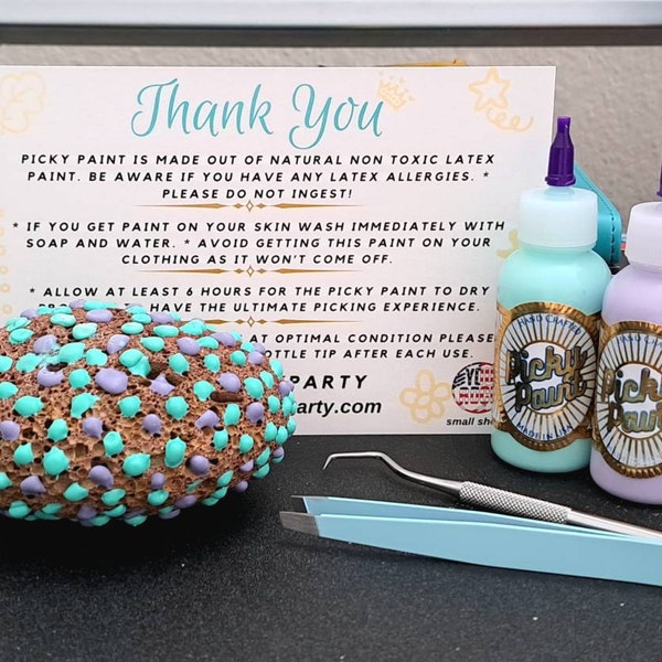 Picky Party® Sensory Picking Stone Purple and Caribbean Blue (tweezer ...