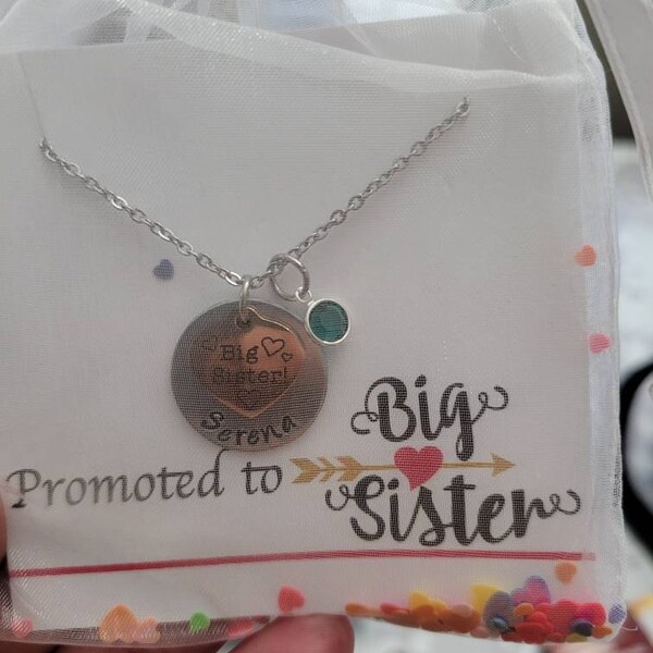 Big Sister Necklace, Big Sister Gift, Personalized Big Sister Necklace ...