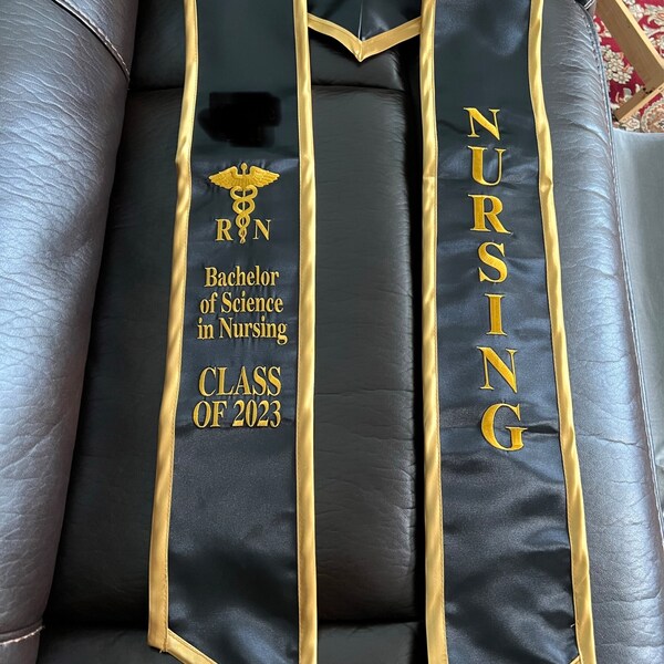 1 Custom Graduation Stole, A Custom Embroidered Satin Stole ...