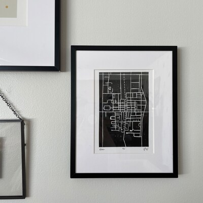 Spruce, Handprinted Art Print, Woodcut Print, Tree Stump, Tree Rings ...