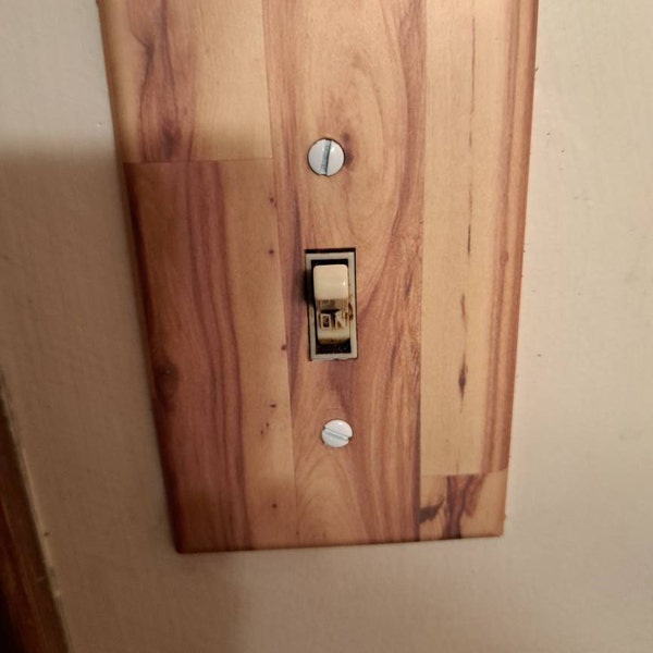 Hickory Wood Light Switch Plate Cover // FAUX Wood-like Image #14 - Etsy
