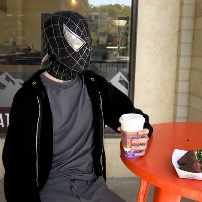 Black Spiderman Mask,tobey Maguire Spiderman Mask With Faceshell Lenses ...