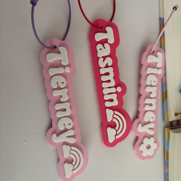 Personalised Name Bag Keyring | Custom Bag Tag for Kids | Personalized ...