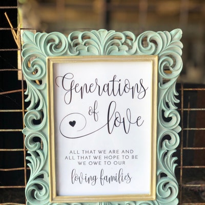 Printable Generations of Love Sign All That We Are and All That We Hope ...