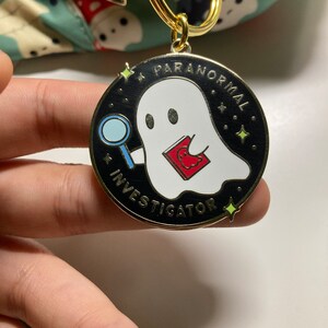 Paranormal Investigator Keychain - Ghost Enamel Charm - Cute Keyring ...