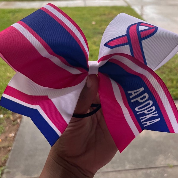 Breast Cancer Awareness Cheer Bows - Team Cheer Bows - Awareness Cheer ...