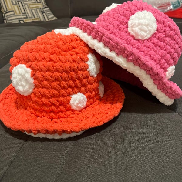 Crochet Puffy Toad Mushroom Bucket Hat - Etsy