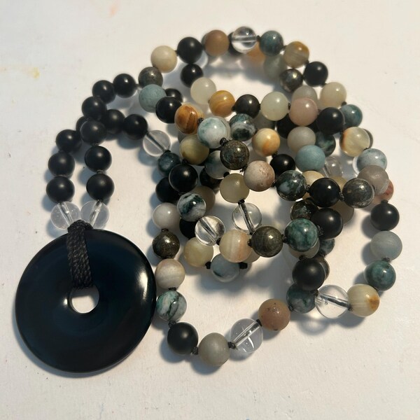Black Obsidian Pi Stone, Pi Stone With Adjustable Cord - Etsy