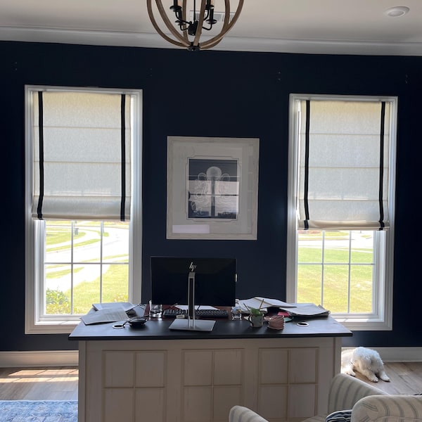 Striped Roman Shade | 100% Linen | Blinds | Window Shades | Exclusive ...