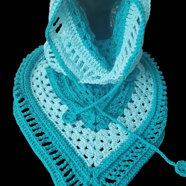 Keyhole Scarf KNIT PATTERN Beautiful Scarf Gift for Her Crochet Scarf ...