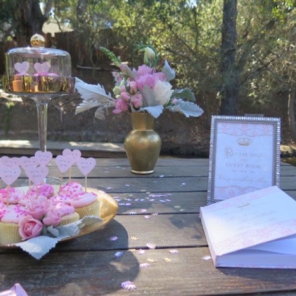 Royal Princess Baby Shower Guest Book - Personalized Wishes for Baby ...
