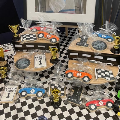 Formula One Theme Party Favors, First Birthday Cookies, Race Theme ...