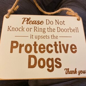Protective Dogs Front Door Sign Do Not Disturb Sign Dog - Etsy