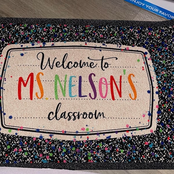 Custom Teacher Welcome Mat, Personalized Classroom Doormat, Back to ...