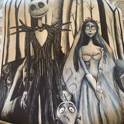 Jack Skellington and Corpse Bride Drawing - Etsy
