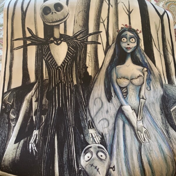Jack Skellington and Corpse Bride Drawing - Etsy