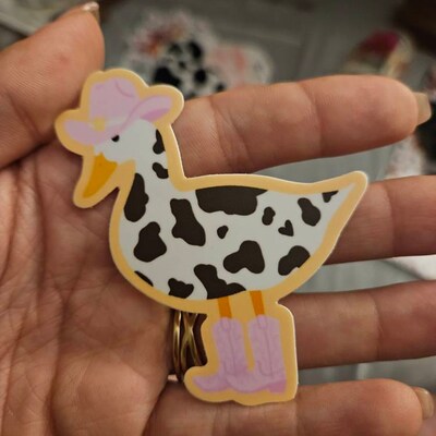 Pink Cowgirl Duck Sticker - Etsy