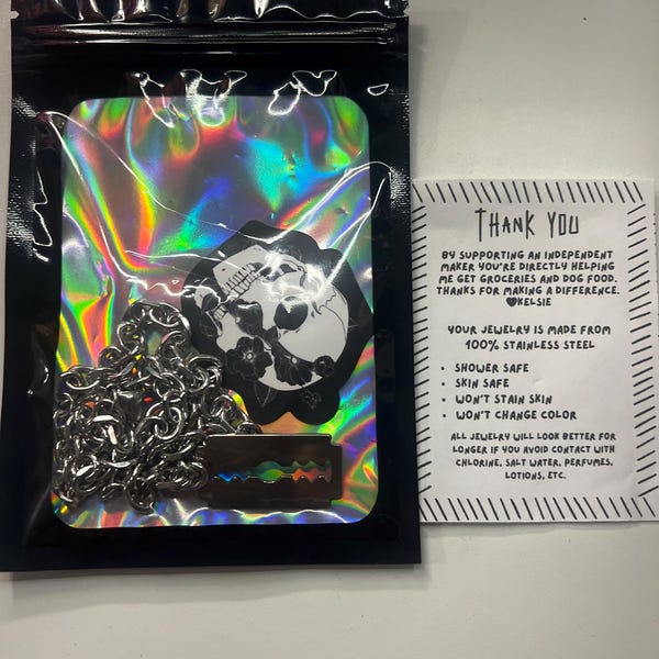 Chunky Razor Blade Faceted Cable Chain Necklace, Layering Necklace ...