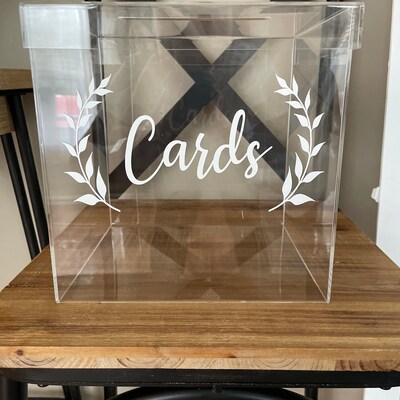 Cards With Wreath Leaves Decal Card Box Decal for Party Events ...