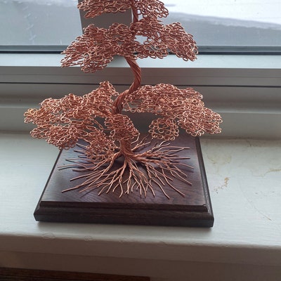 Copper Wire Bonsai Tree Copper Anniversary 7 Year Anniversary Engraved ...